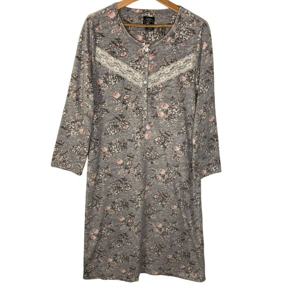 Laura Ashley | Intimates & Sleepwear | Laura Ashley Flannel Lace Floral ...